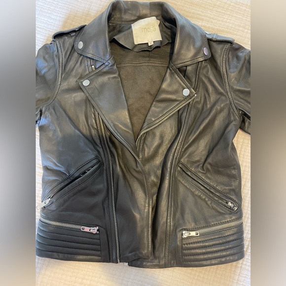 Maje | Jackets & Coats | Maje Leather Jacket Olive Green | Poshmark